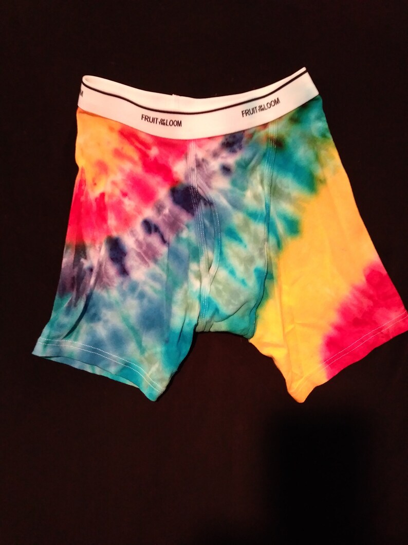 Tie Dye Men's Boxer Briefs/ Dark Rainbow - Etsy
