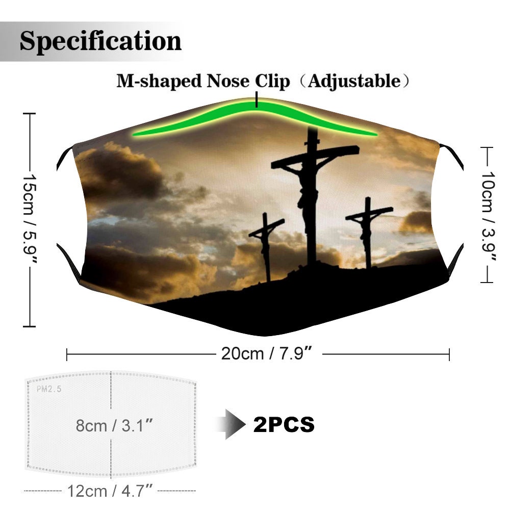 Jesus 3 Crosses Faith Easter Christian Religious Holiday Cloth Face ...