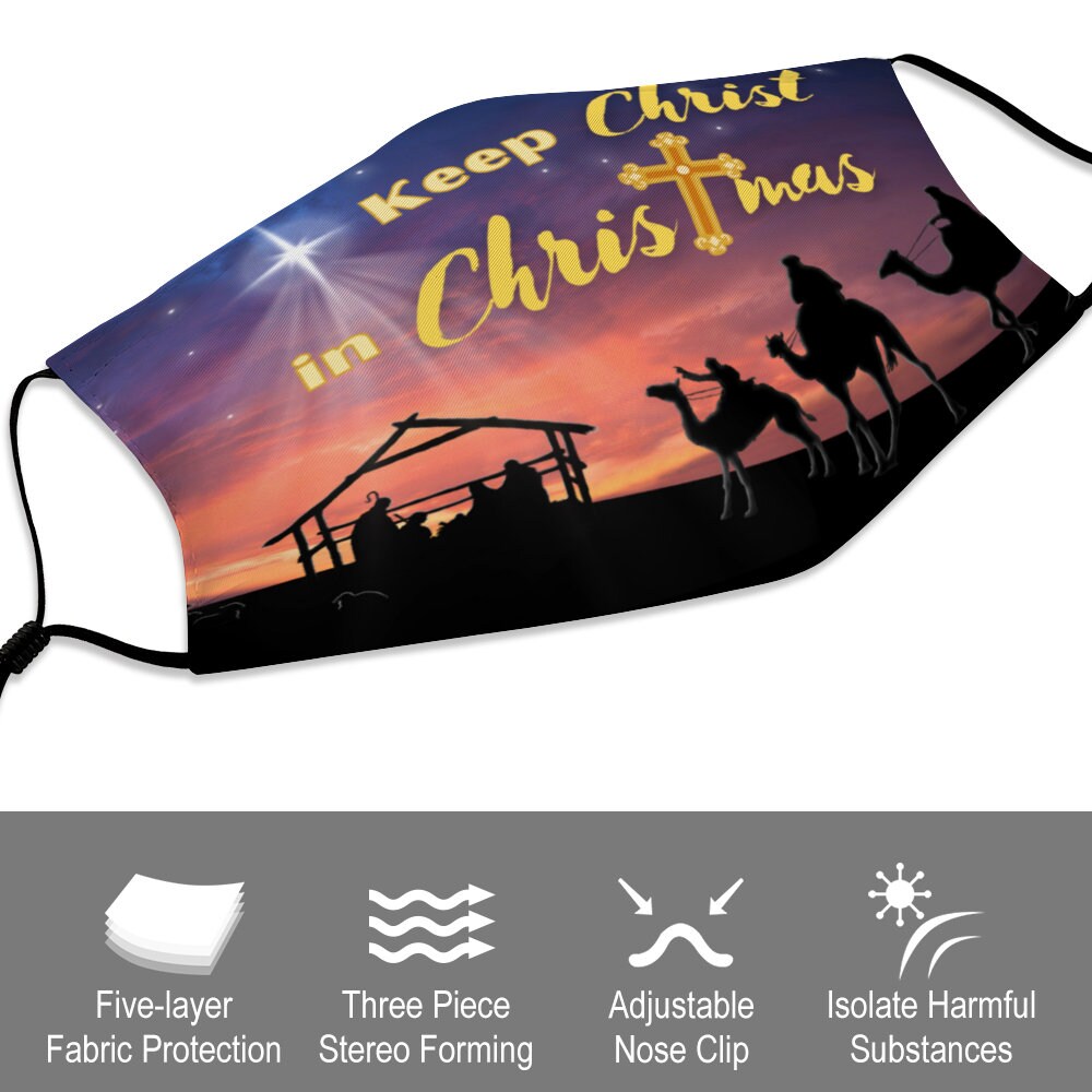Keep Christ in Christmas Nativity Holiday Jesus Cloth Face Mask With 2 ...