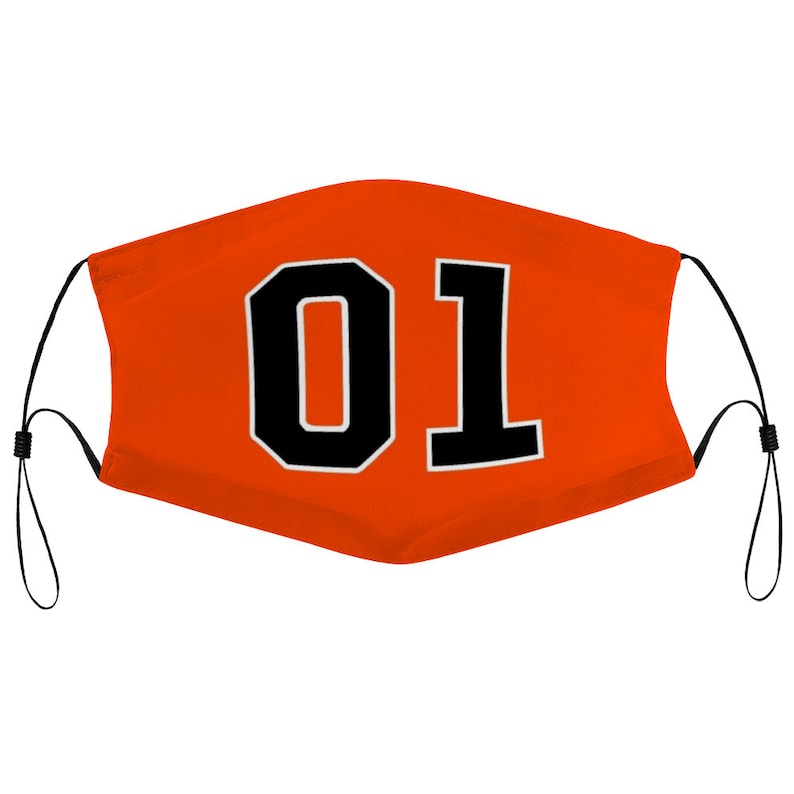 General Lee 01 Orange Dodge Charger Dukes of Hazzard TV Show Cloth Face ...