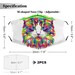 Colorful Rainbow Cat Kitty Cloth Face Mask W/ 2 Replaceable Filters ...