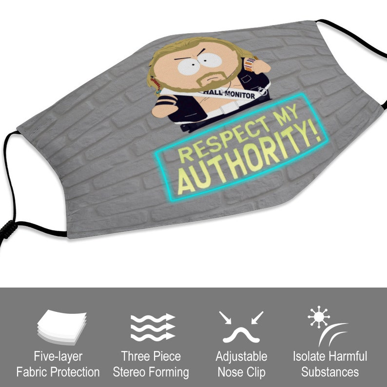 South Park Cartman Respect Authority Dog Bounty Hunter Funny Cloth Face ...