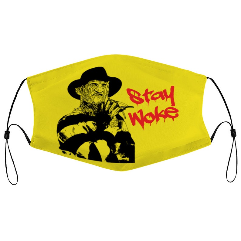 Stay Woke Freddy Krueger Nightmare Elm Street Left Protest Cloth Face ...