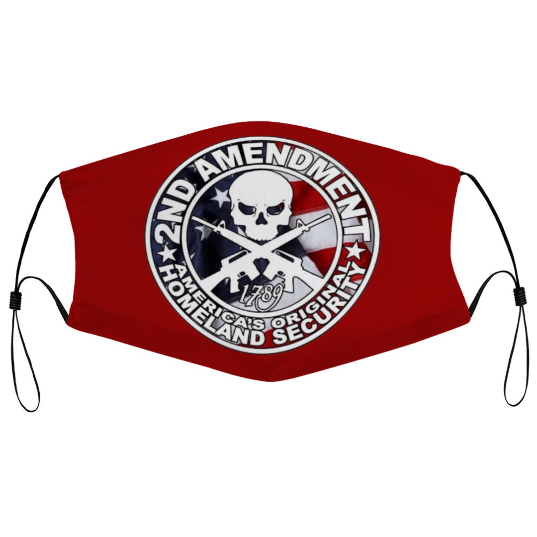 2nd Amendment USA Gun Rights Keep Bear Arms Flag Skull Anti Cloth Face ...
