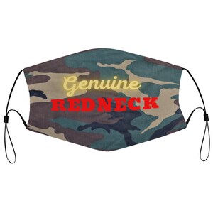 Genuine Redneck Camouflage Camo Red Yellow Cloth Face Mask W/ 2 ...