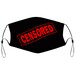 Red Censored Label Health Mandate Protest Rebel Anti Black Cloth Face ...