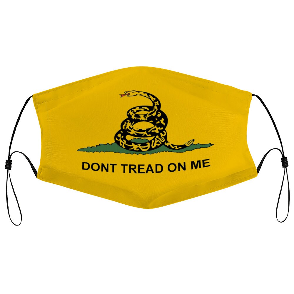 Don't Tread on Me Snake Gadsden Yellow Flag Rebel Anti Cloth Face Mask ...