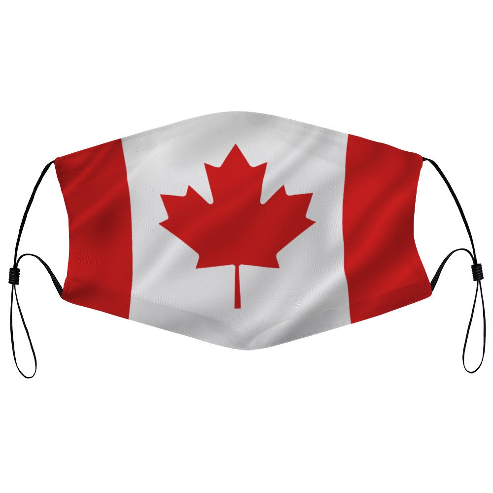 Canadian Flag Canada Maple Leaf Banner Red White Cloth Face Mask With 2 ...