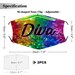 Diva Rainbow Glitter Background Black Sassy HBIC Cloth Face Mask With 2 ...