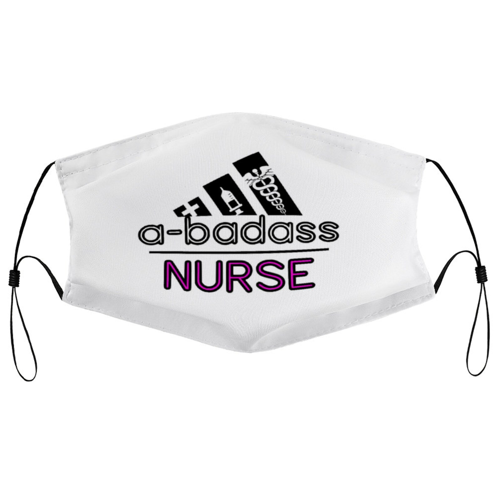 A Badass Bad Ass Nurse Sport Style Cloth Face Mask With 2 Replaceable ...
