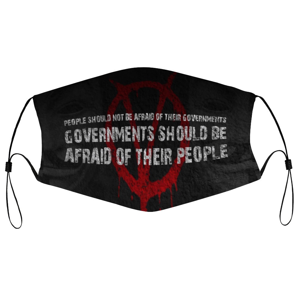 V Vendetta People Afraid Government Guy Fawkes Protest Rebel Anti Cloth ...