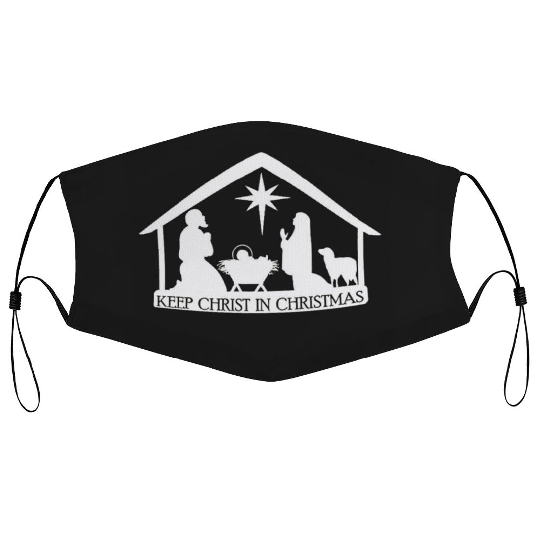 Keep Christ in Christmas Nativity Holiday Jesus Cloth Face Mask With 2 ...