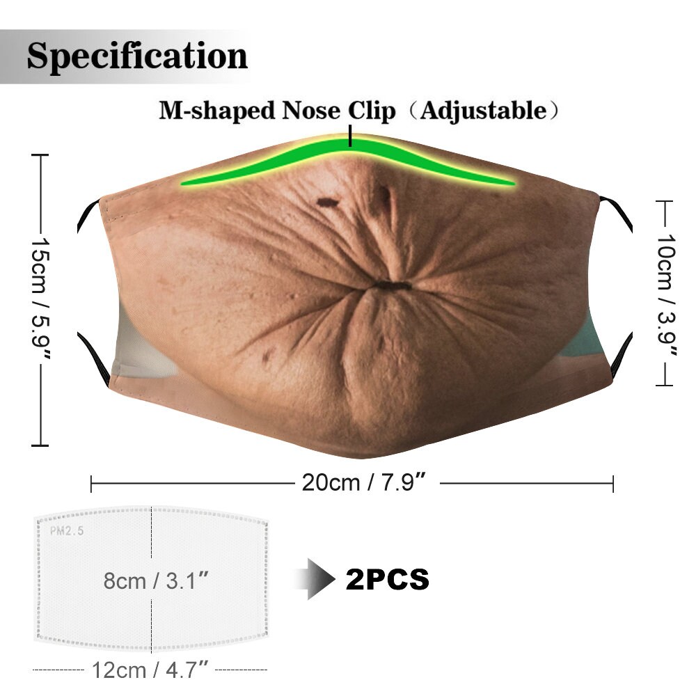 Preacher Eugene Arseface Butthole Mouth Cloth Face Mask With 2 ...