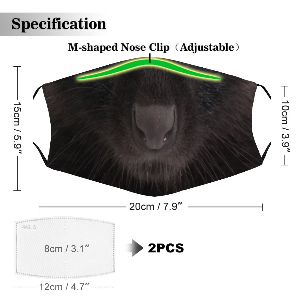 Skunk Mouth Black White Polecat Pepe Le Pew Stinker Cloth Face Mask W ...