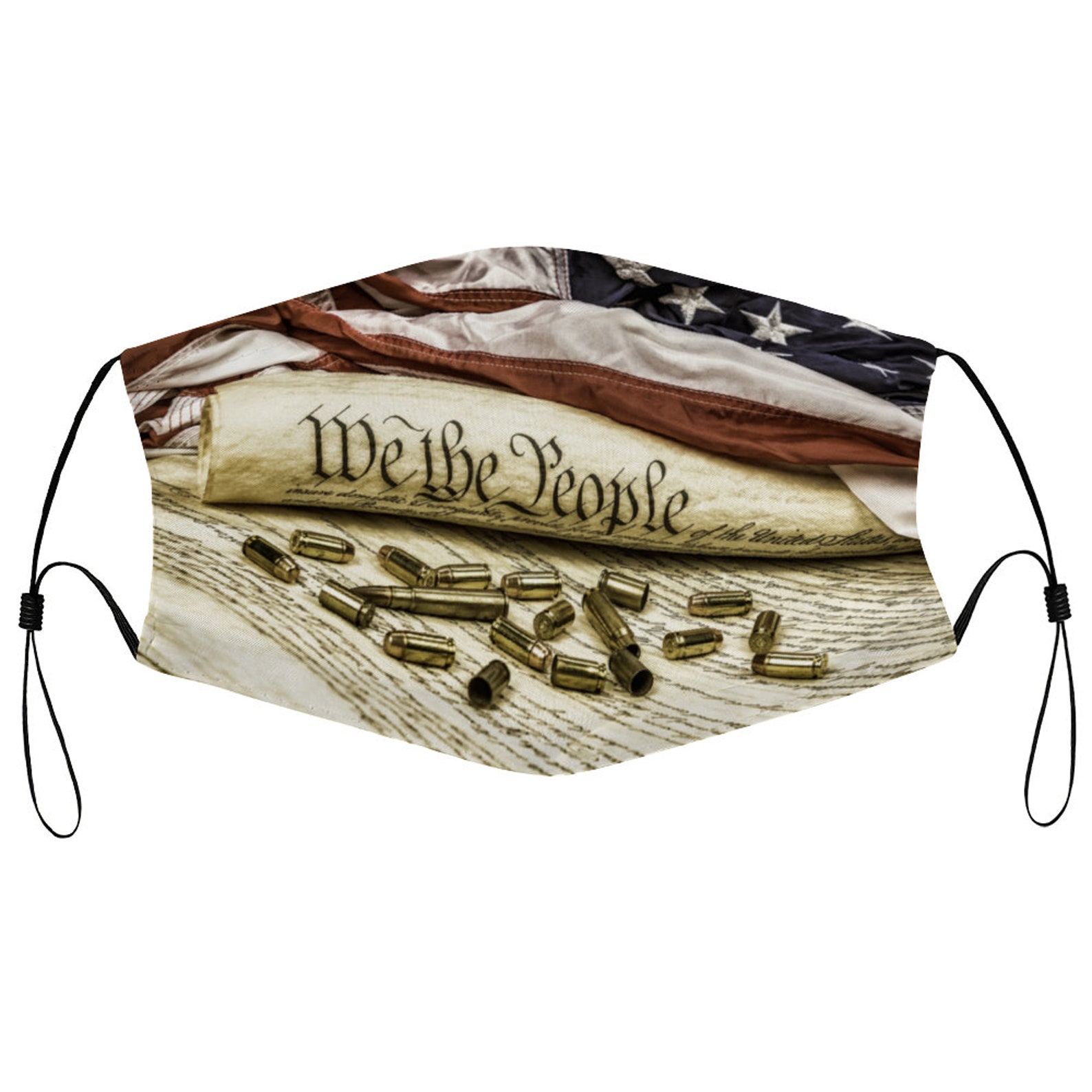 2nd Amendment USA Gun Rights We the People Flag Constitution Cloth Face ...