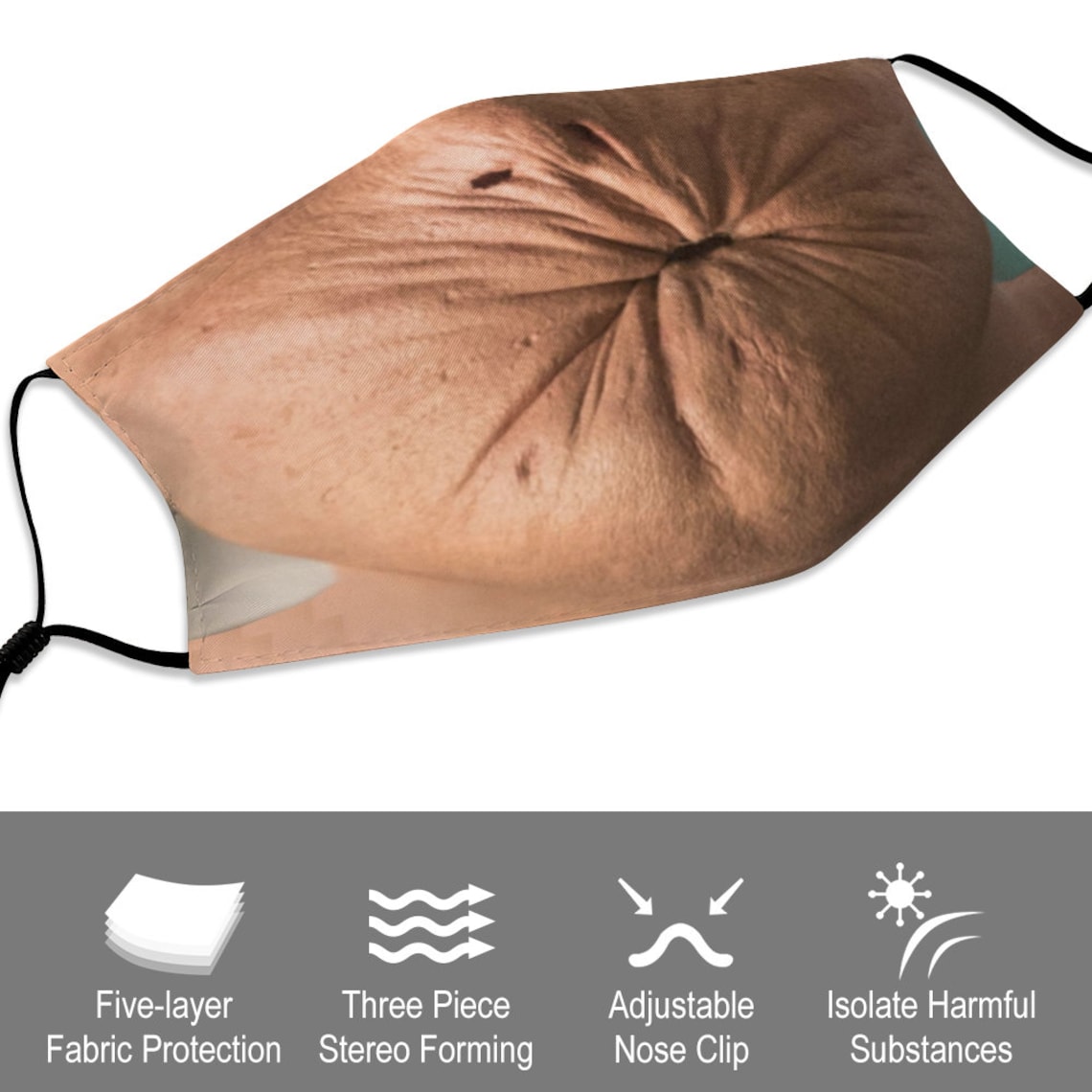 Preacher Eugene Arseface Butthole Mouth Cloth Face Mask With 2 ...