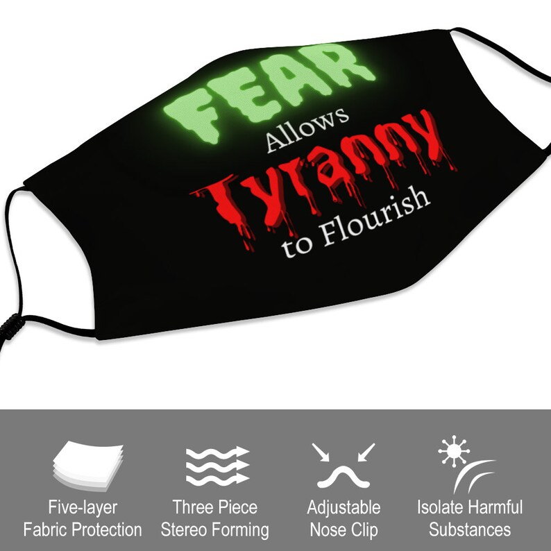 Fear Allows Tyranny to Flourish Mandate Protest Rebel Anti Cloth Face ...
