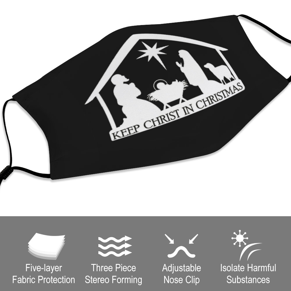 Keep Christ in Christmas Nativity Holiday Jesus Cloth Face Mask With 2 ...