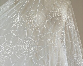 White Spider Web Fabric - Etsy