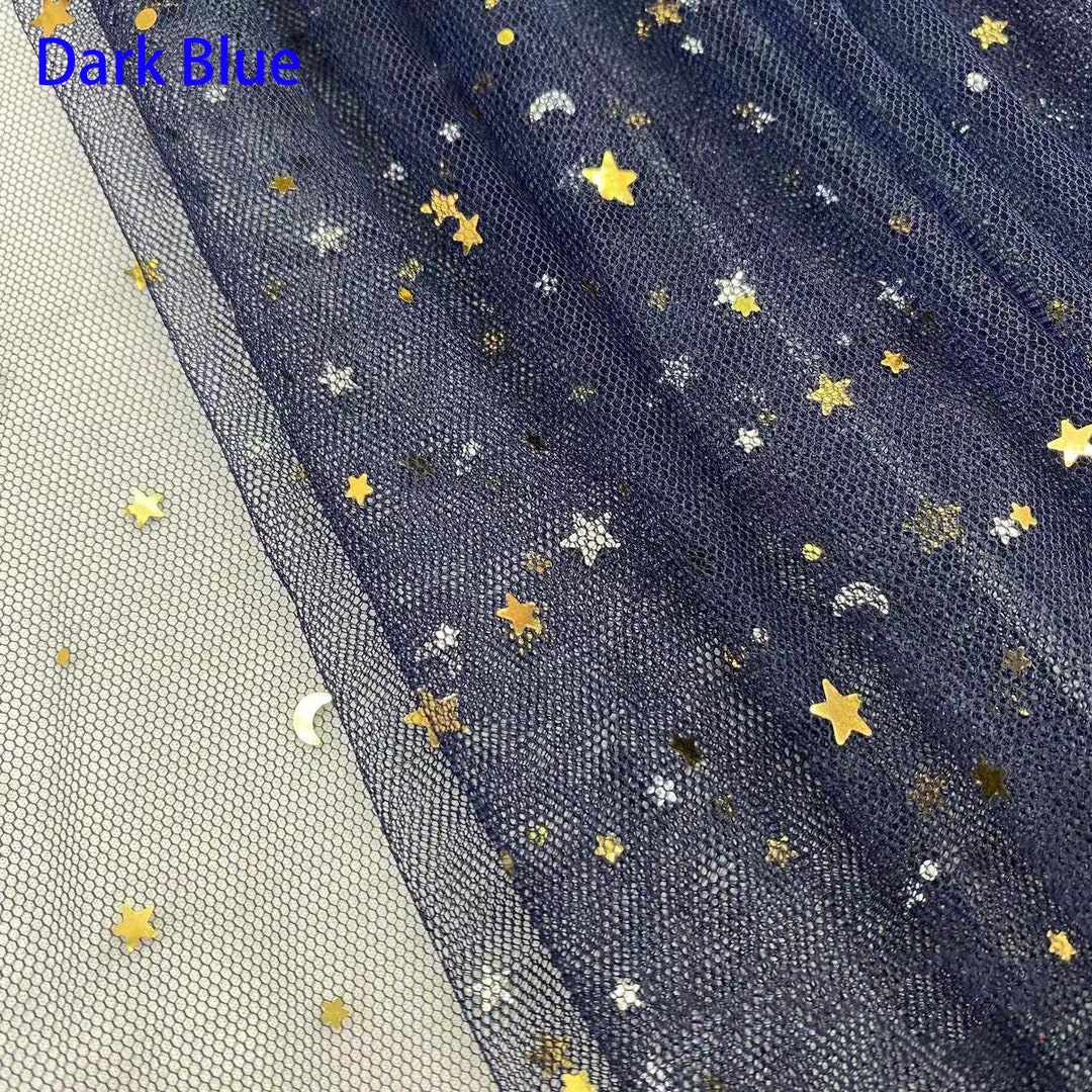 28 Color Galaxy Moon Star Glitter Tulle Soft Tulle Lace, Colorful Star ...