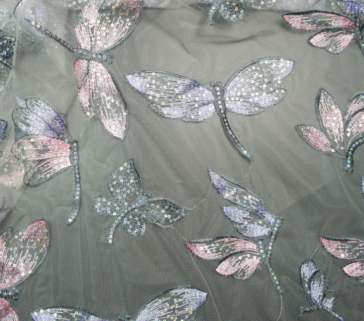 Sequin Lace Fabric Dragonfly Embroidery Lace Mesh Lace Fabric - Etsy