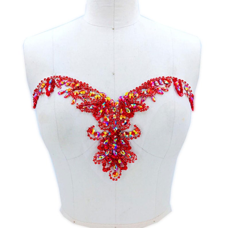 V-neck Bling Addition Beaded Neckline Trims Beaded Sequined - Etsy