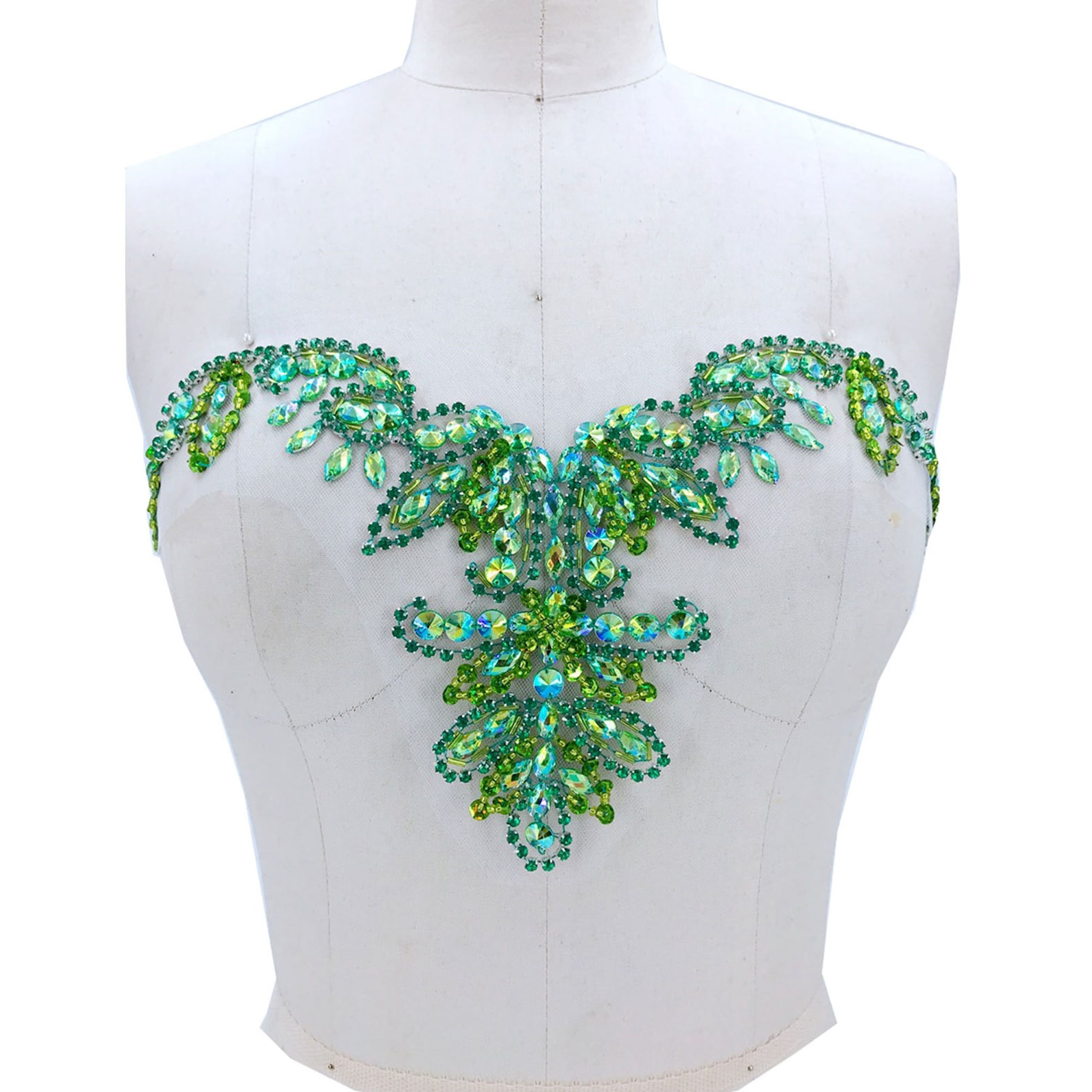 V-neck Bling Addition Beaded Neckline Trims Beaded Sequined Bodice ...