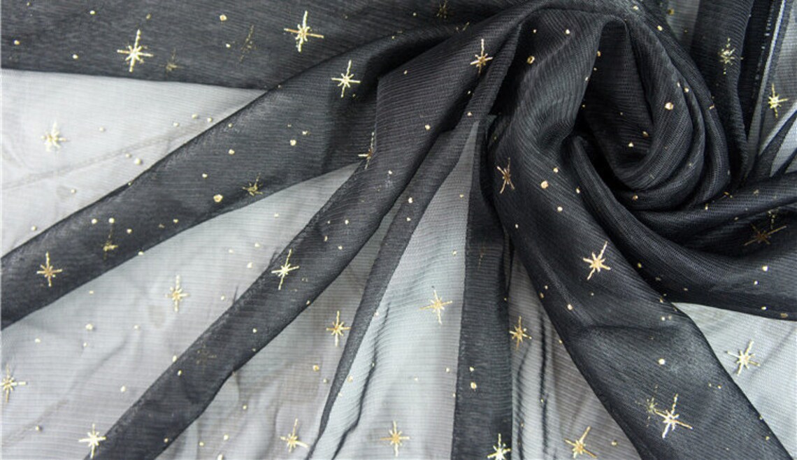 Stretch Spraying Star Dot Lace Fabric 2 Color Mesh Elegant - Etsy