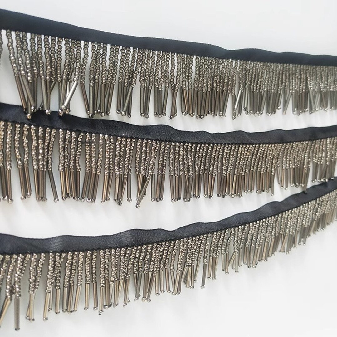Dangling Beaded Tassel Trim Tassel Belt Satin Ribbon Crystal Fringe ...