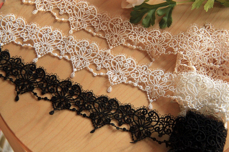 Guipure Lace Trim, Bridal Lace Trim, Vintage Lace, Ivory Lace Trim ...