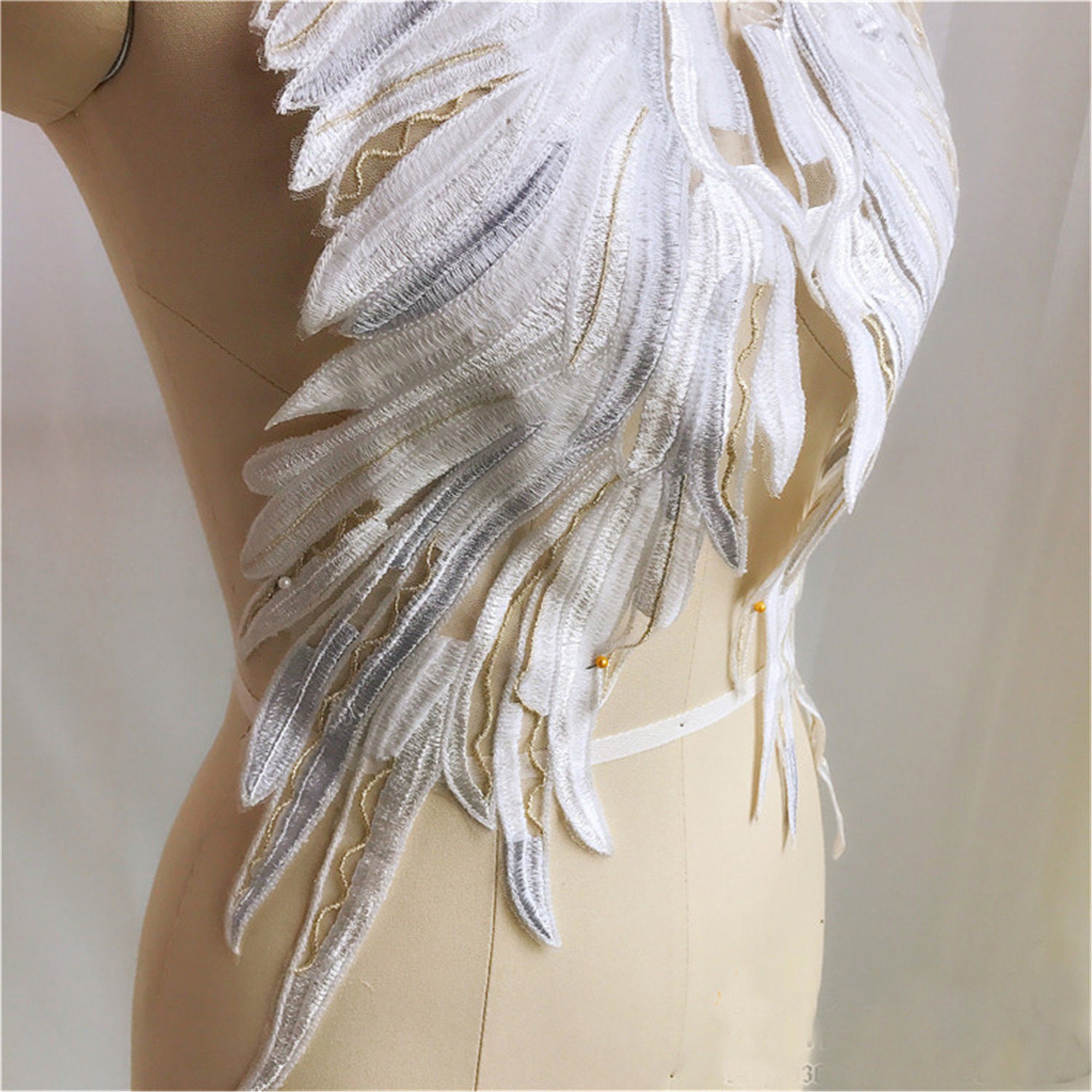 Wing Lace Applique Lace Motif, Wing Lace Patch Sewing on Dancing Dres T ...