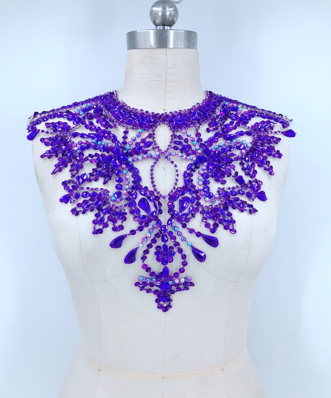 Rhinestone Bodice Applique Flower Embroidery Diamante Lace | Etsy