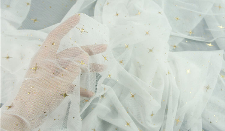 Stretch Spraying Star Dot Lace Fabric 2 Color Mesh Elegant - Etsy