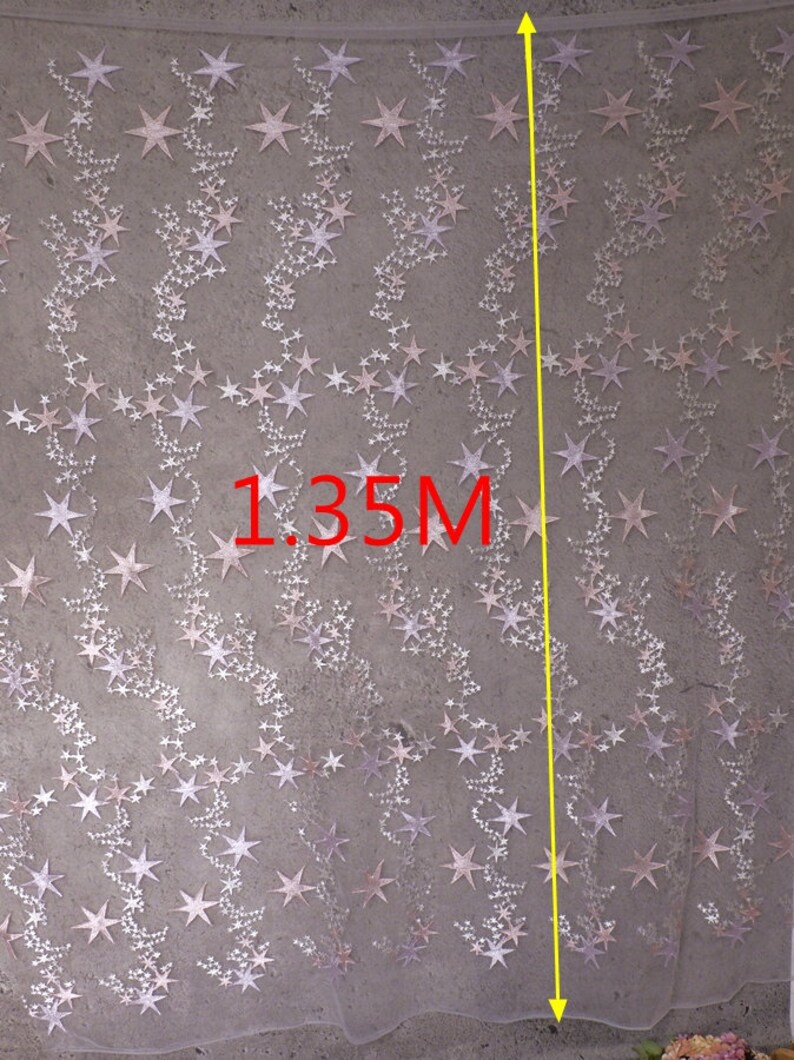 Star Embroidery Tulle Lace Fabric Soft Lace Mesh Constellation Lace ...