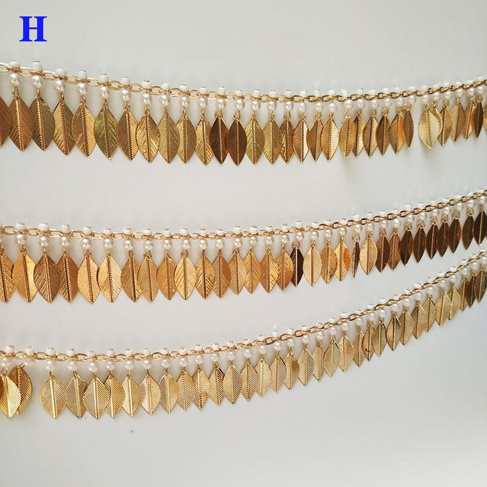 Alloy Beaded Trim Tassel Metal Fringe Trim for DIY Embellishment Home ...