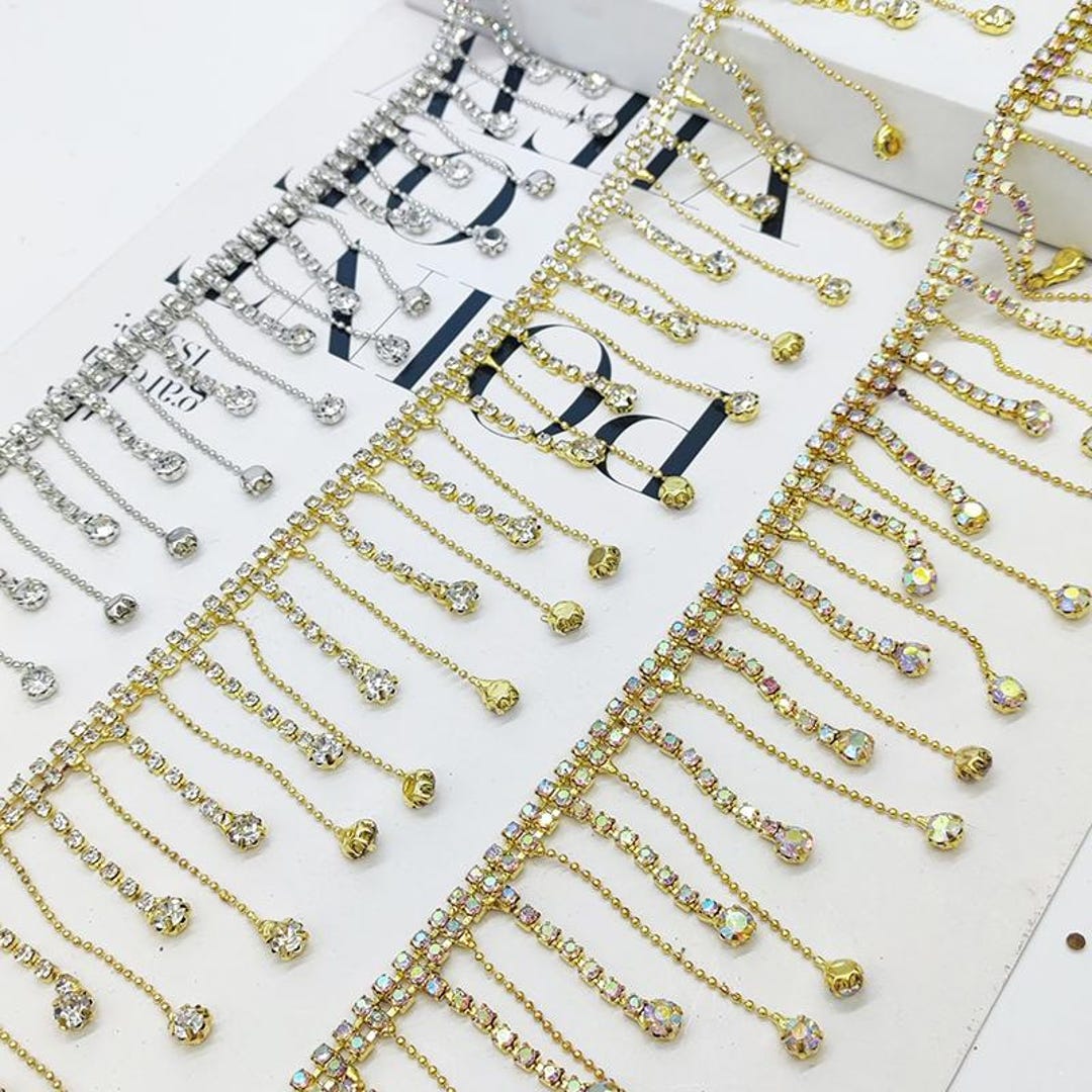 Dangling Rhinestne Crystal Tassel Fringe Rhinestone Trim Tassel Belt ...