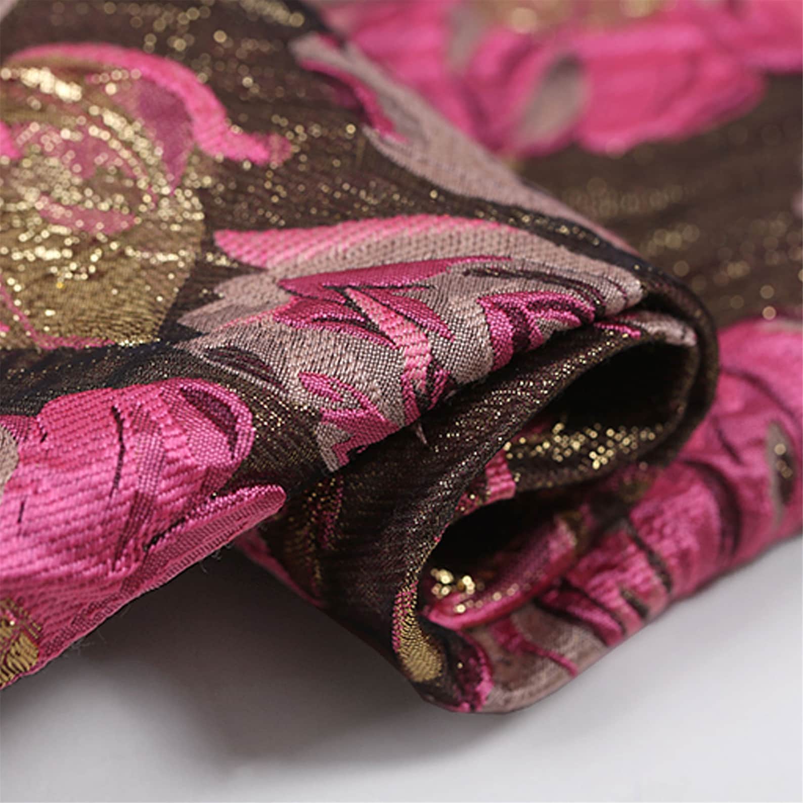 Emboss Jacquard Fabric Lotus Embroidery Polyeter Brocade - Etsy
