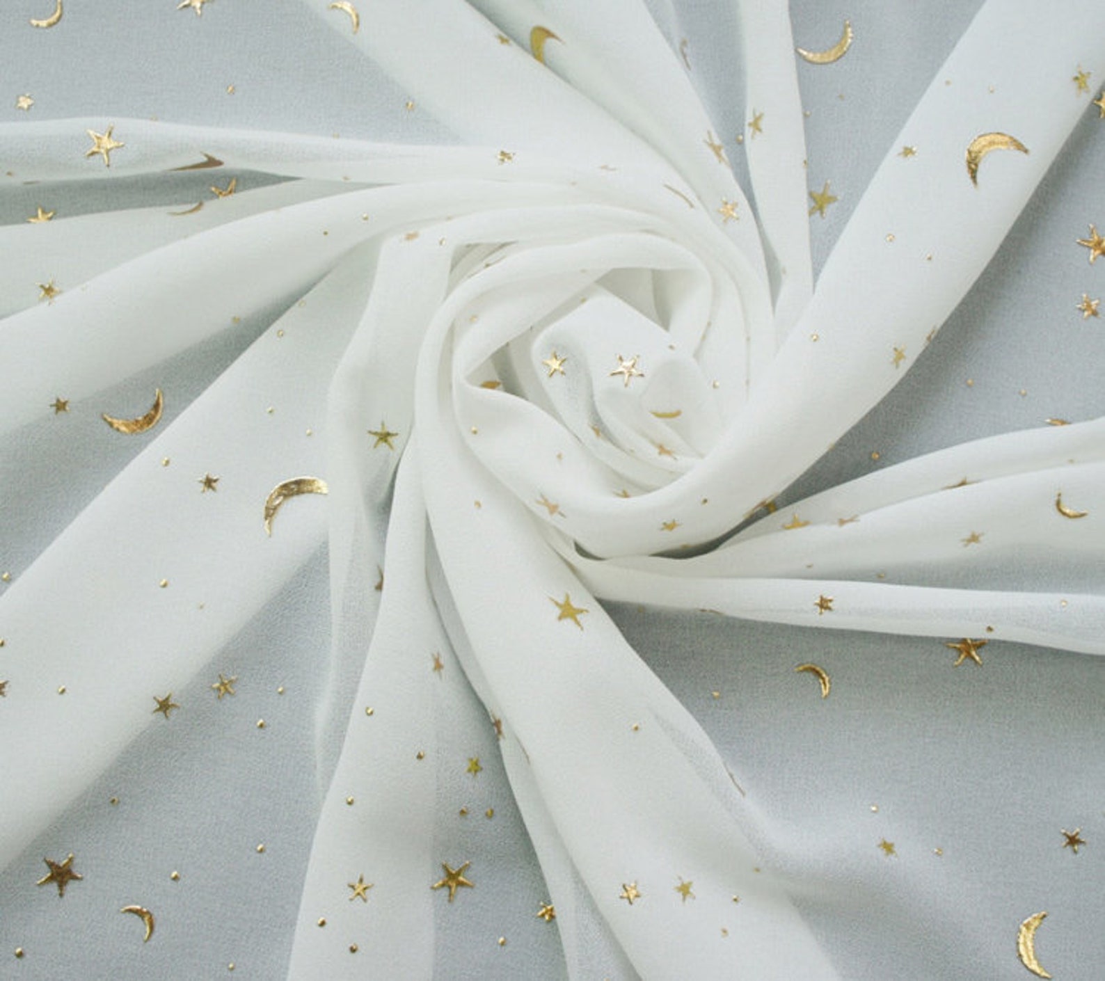 Moon Star Chiffon Fabric 2 Color Fabric Elegant Soft Lace - Etsy