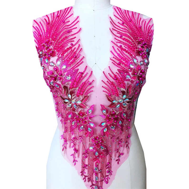 Shiny Sequin Appliquerhinestone Applique Bodice Applique - Etsy