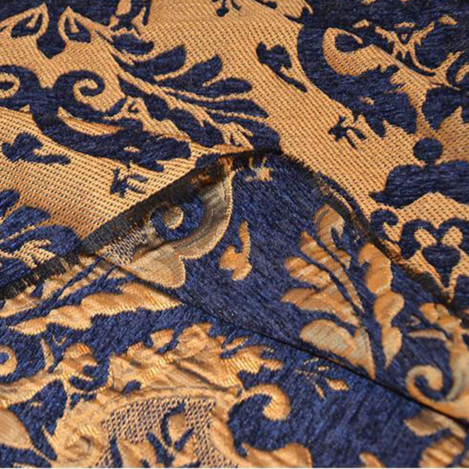 Golden Emboss Jacquard Fabric Polyeter Brocade Damask for Haute Couture ...