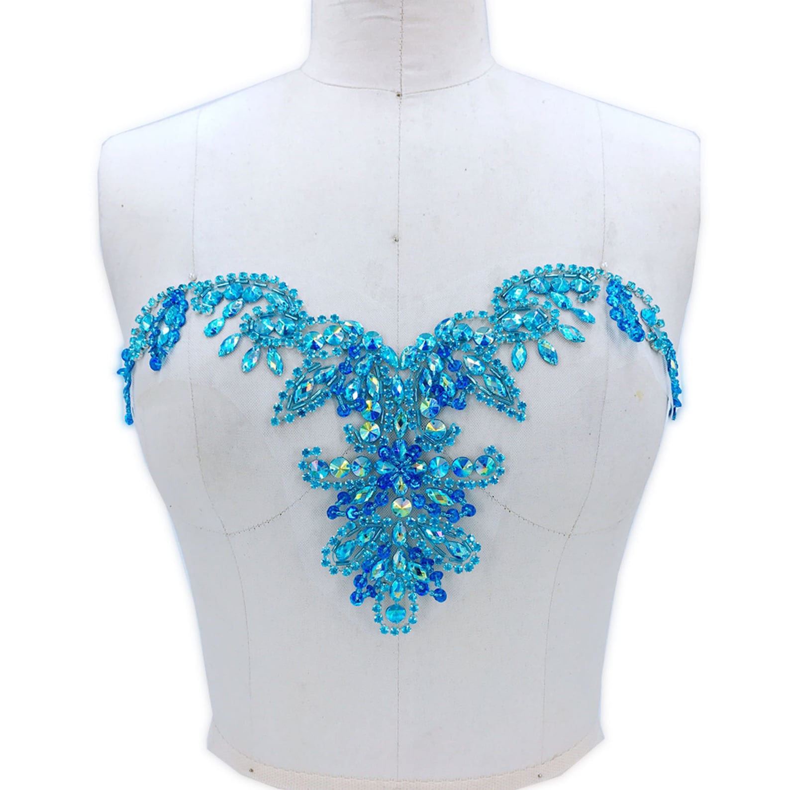 V-neck Bling Addition Beaded Neckline Trims Beaded Sequined Bodice ...