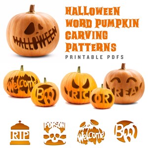 Printable Jack-o-lantern Patterns With 8 Halloween Words Includes Boo ...