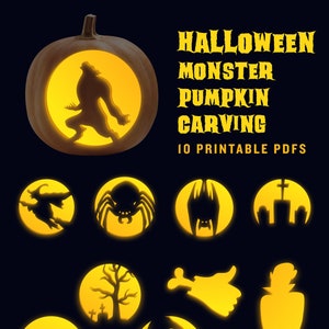 Printable Halloween Pumpkin Carving Stencils | Featuring a Werewolf ...