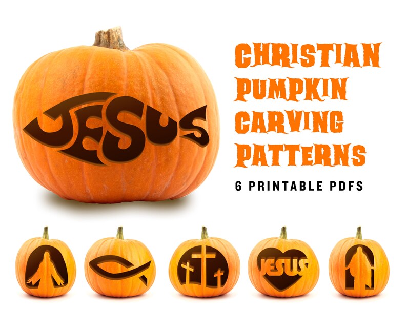 Christian Pumpkin Carving Patterns Jesus Stencils to Share - Etsy
