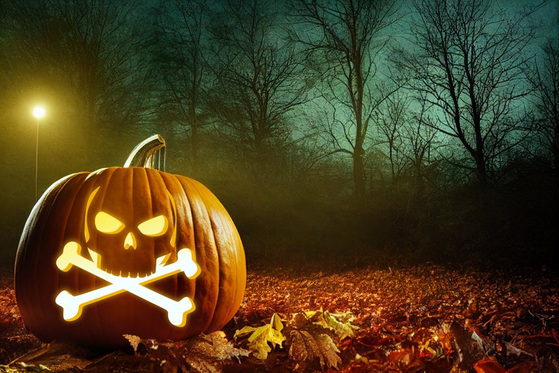 Halloween Skeleton Pumpkin Templates | Printable Carving Patterns | 12 ...