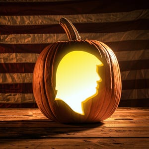 Donald Trump Pumpkin Carving Pattern | Easy Trump 2024 Printable Jack-o ...