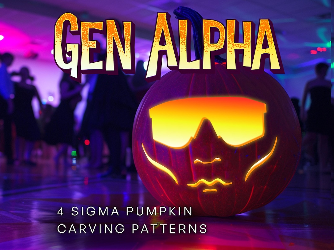 Sigma Pumpkin Carving Patterns || Gen Alpha Pumpkins With Rizz for a ...
