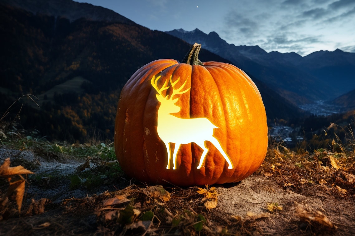 Hunting Pumpkin Carving Pattern | Jack-o-lantern Stencils for Hunters ...