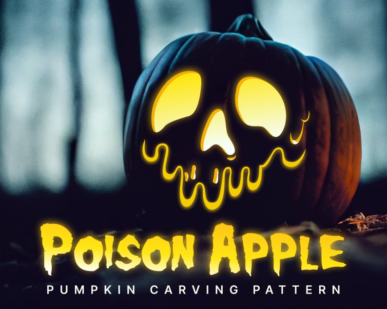 Poison Apple Printable Pumpkin Carving Pattern - Etsy