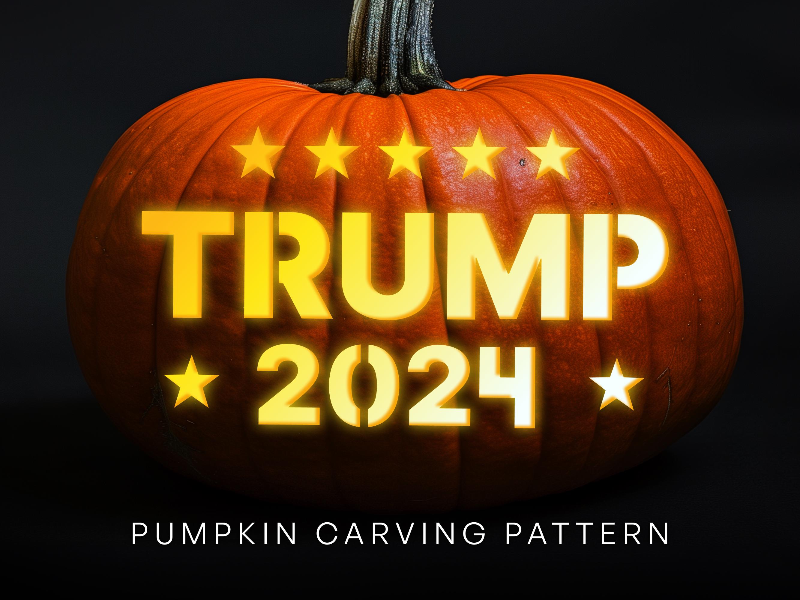 Donald Trump Pumpkin Carving Patterns for Halloween // Trump 2024 Jack ...